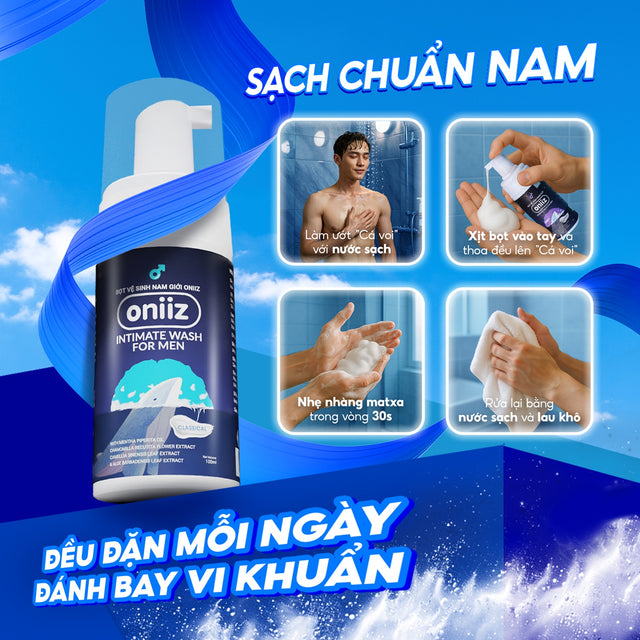 Bọt vệ sinh nam giới Oniiz, Dung dịch vệ sinh nam tạo bọt hương nước h ...